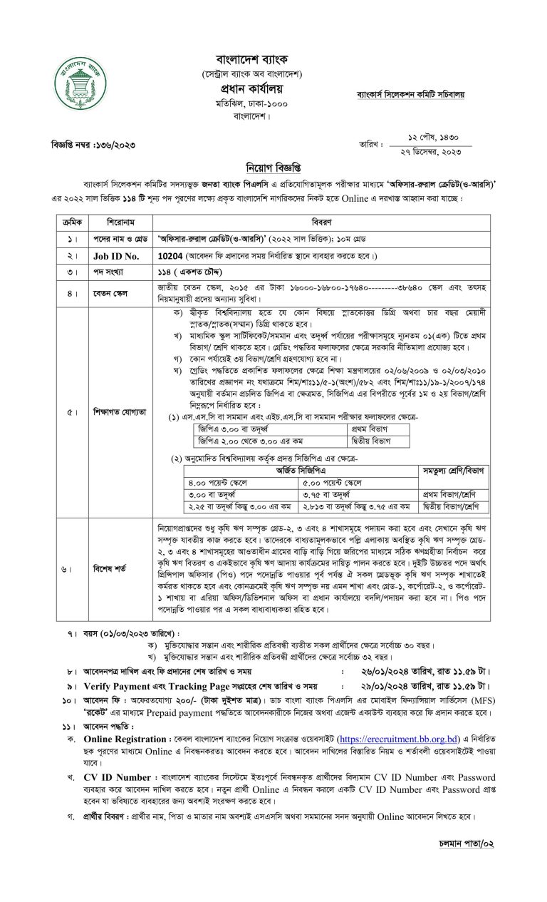 Janata Bank Officer (RC) Exam Date and Admit Card Download 2025 - Jobs ...