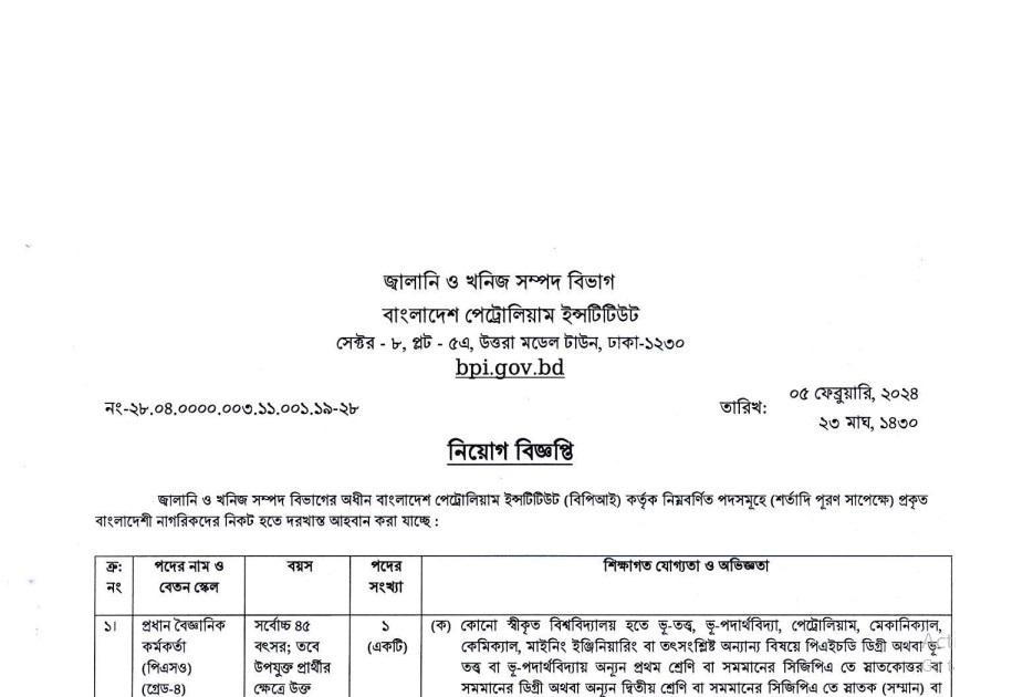BPI Job Apply 2024 - Jobs Test bd